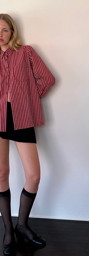 Maroon Stripe Oversized Shirt | Turner – motelrocks-com-us