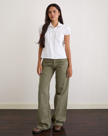 White Fitted Short Sleeve Blouse Shirt | Ulsan – motelrocks-com-us