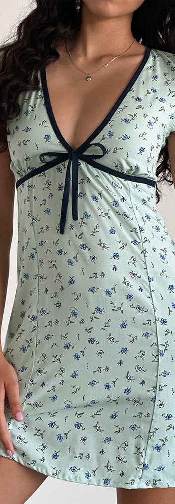 Green Pretty Petal Mini Dress | Vaiso – motelrocks-com-us