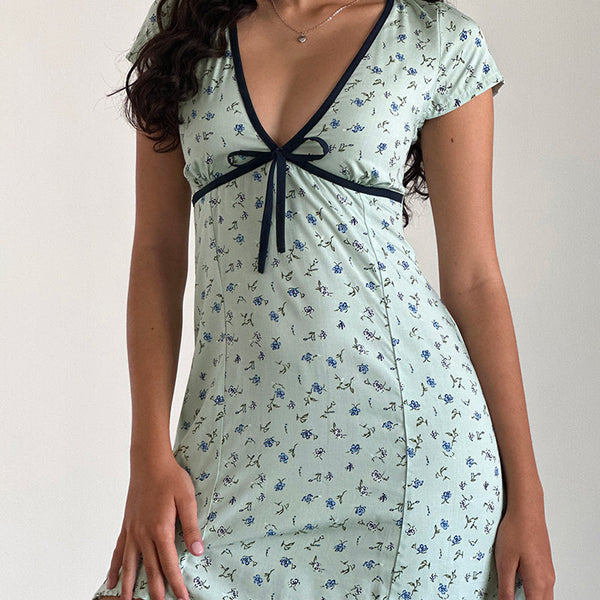 Green Pretty Petal Mini Dress | Vaiso – motelrocks-com-us
