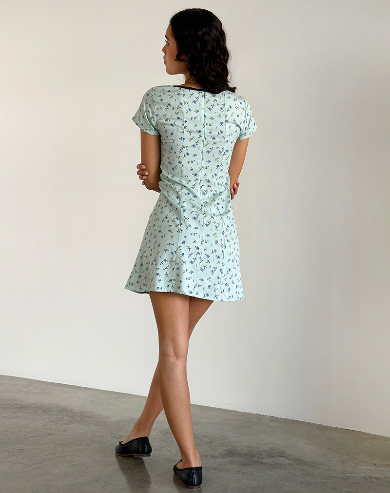 Green Pretty Petal Mini Dress | Vaiso – motelrocks-com-us