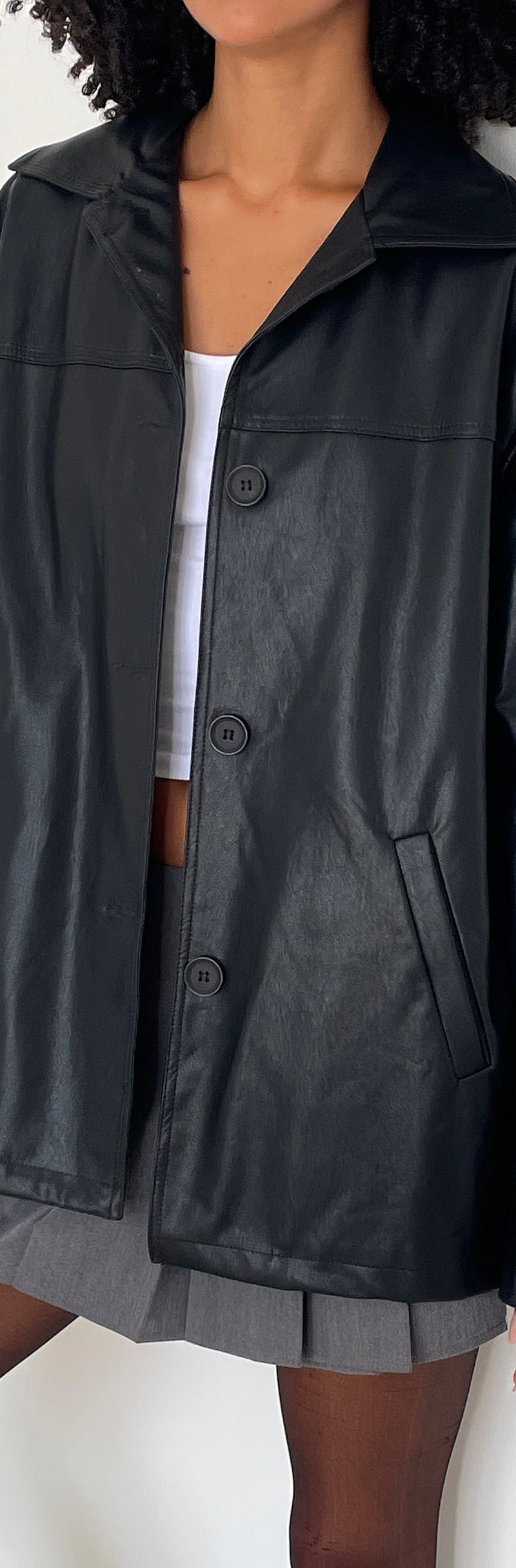 Black Pu Leather Jacket | Walta – motelrocks-com-us