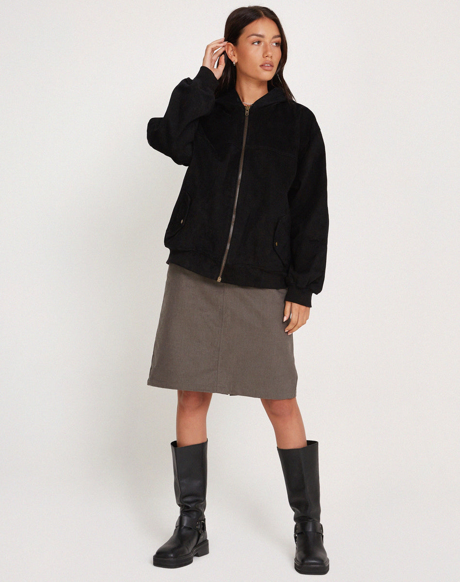 Black Hooded Utility Bomber Jacket | Yun – motelrocks-com-us