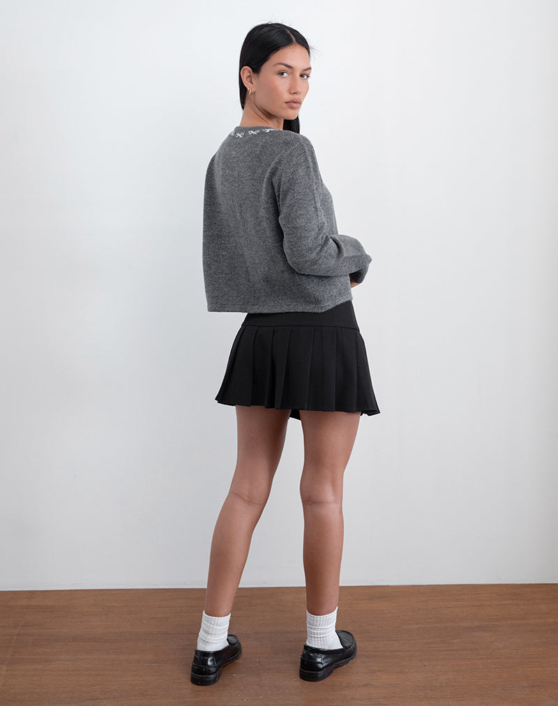 Grey Cardi with Ivory Bows | Wunara – motelrocks-com-us