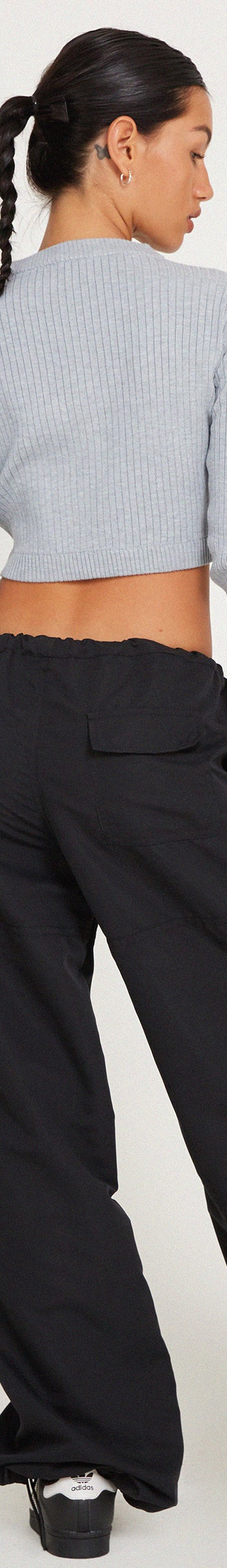 Light Grey Zip Up Cardigan | Hamizah – motelrocks-com-us