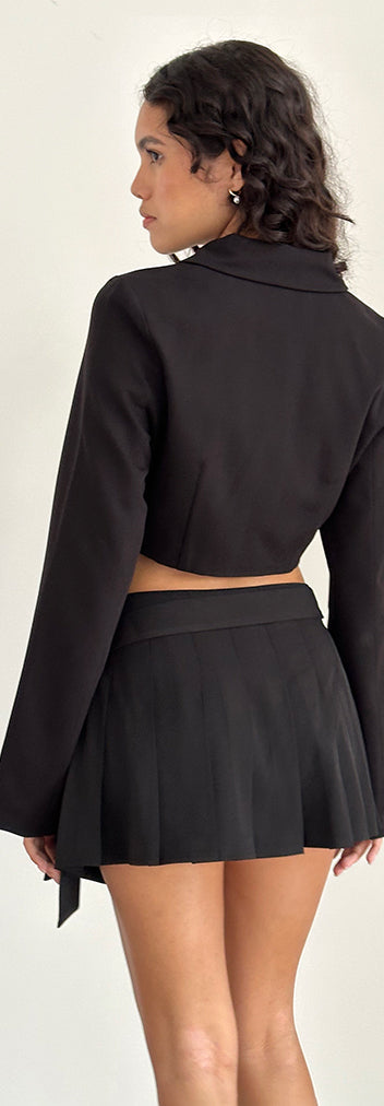Black Pleated Mini Skirt | Zekira – motelrocks-com-us