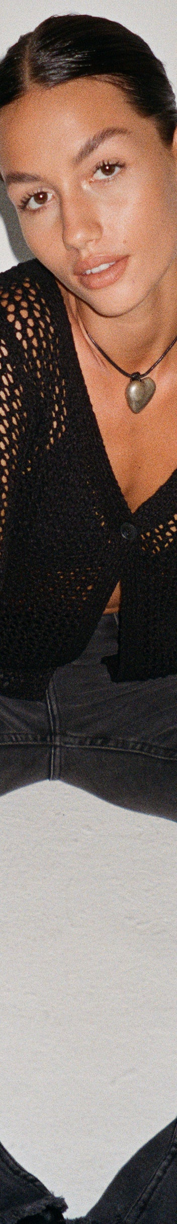 Black V-Neckline Long Sleeve Cardigan | Sukati – motelrocks-com-us