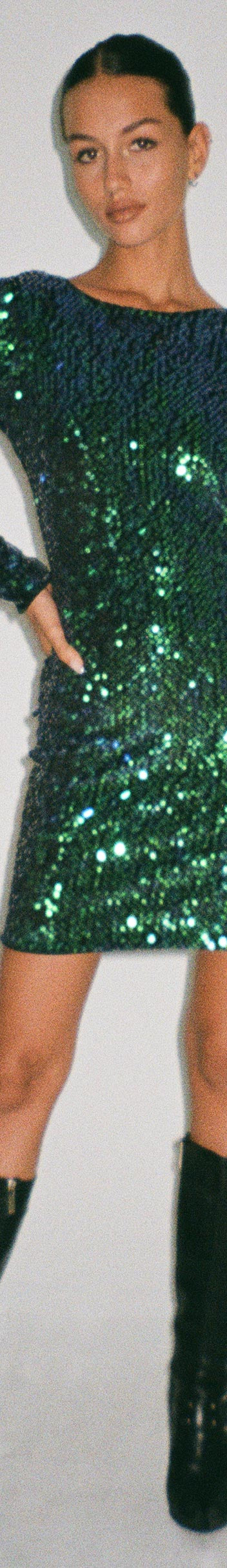Sequin Green Iridescent Mini Dress Gabby Motelrocks Com Us