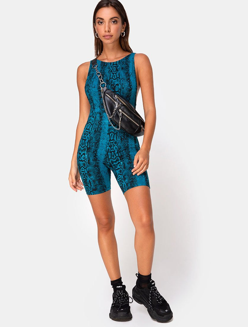 Acro Unitard in Snake Blue – motelrocks-com-us