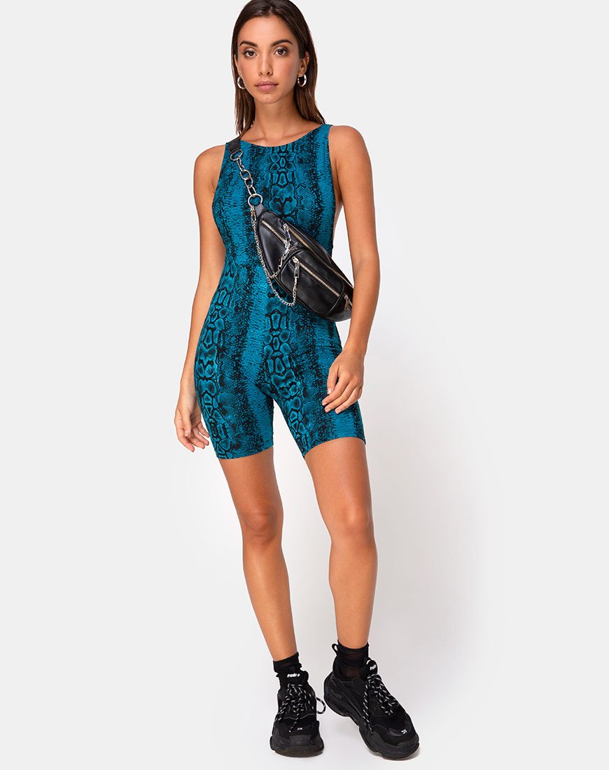 Acro Unitard in Snake Blue – motelrocks-com-us