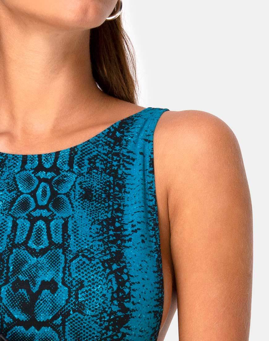 Acro Unitard in Snake Blue – motelrocks-com-us