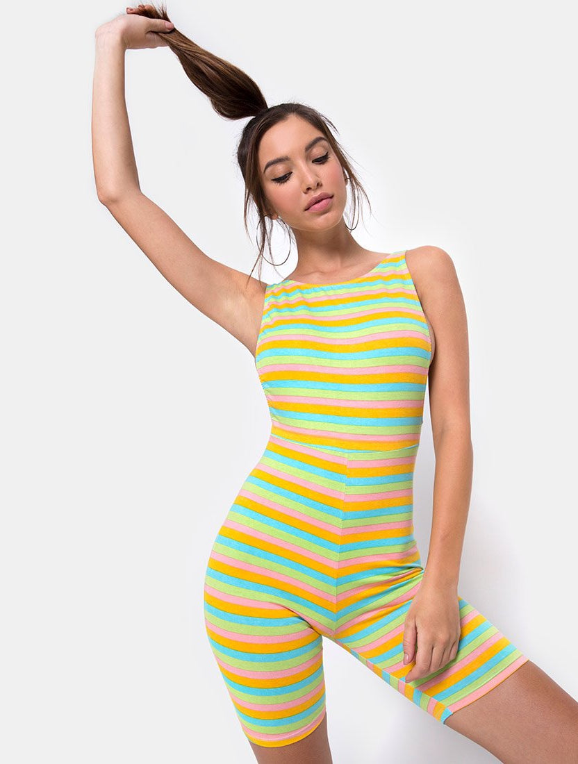 Acro Unitard in Sweet Stripe – motelrocks-com-us