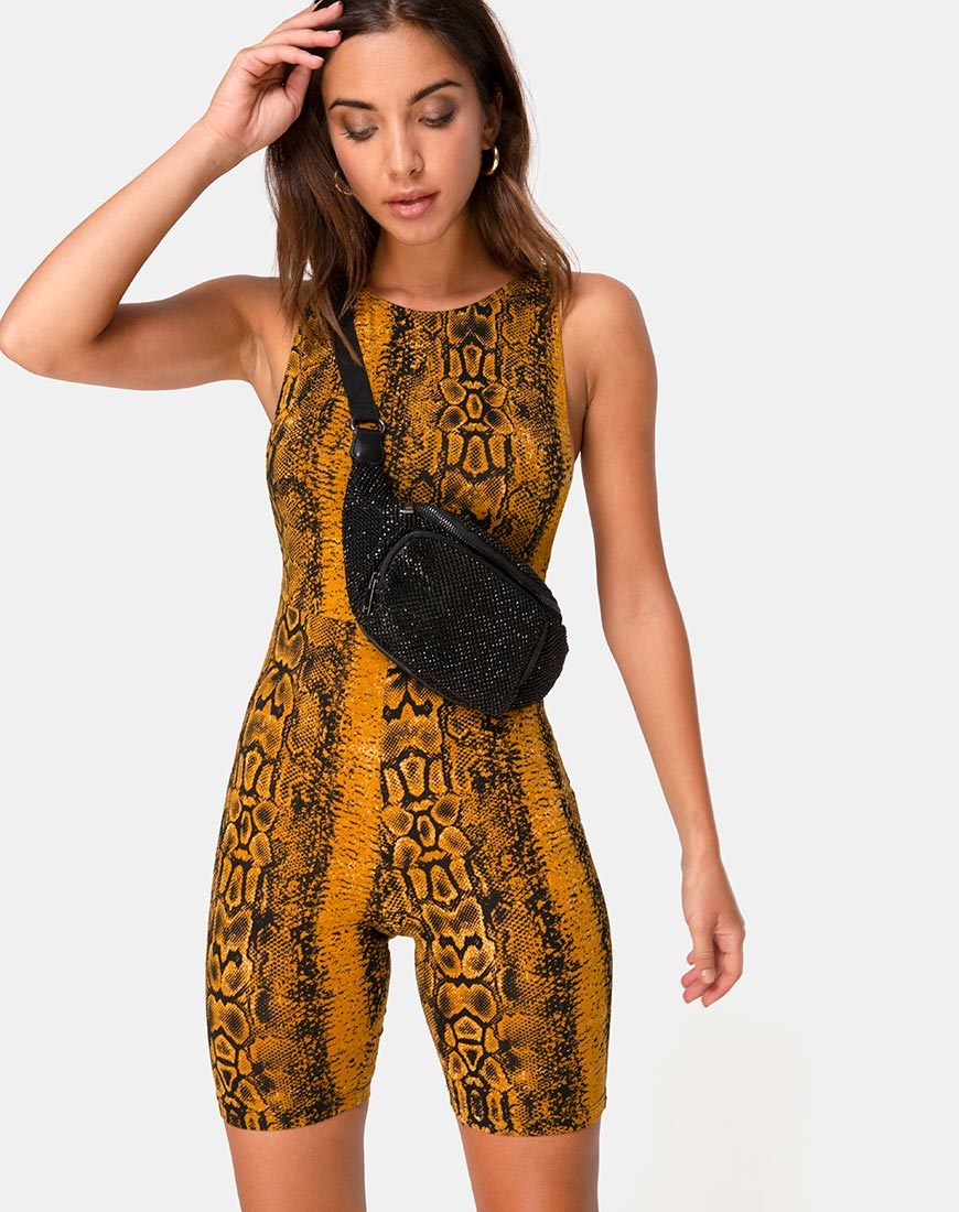 Acro Unitard in Snake Mustard – motelrocks-com-us