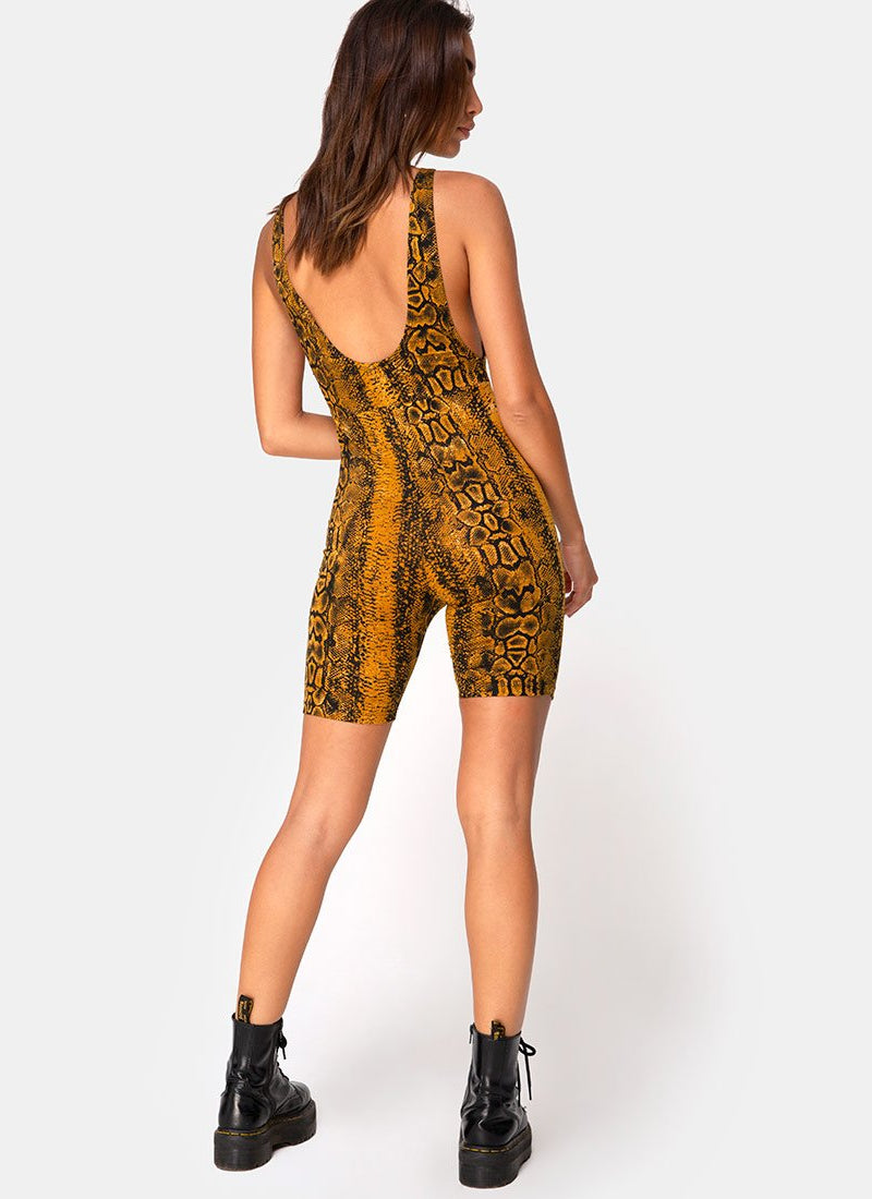 Acro Unitard in Snake Mustard – motelrocks-com-us