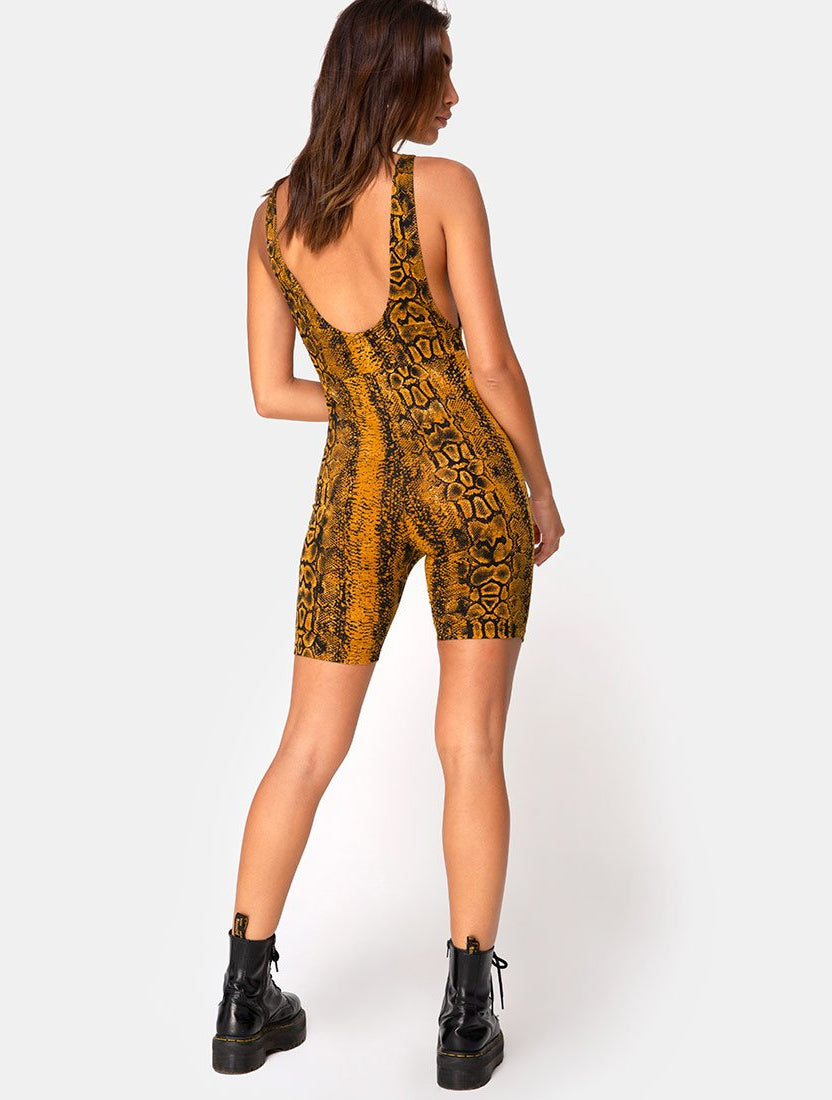 Acro Unitard in Snake Mustard – motelrocks-com-us