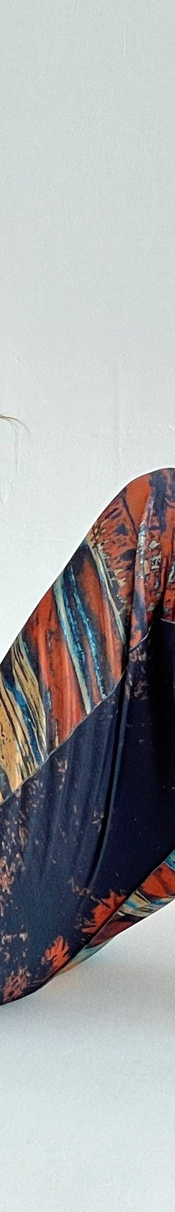 Blue and Orange Print Short Sleeve Midi Dress | Tapaki – motelrocks-com-us