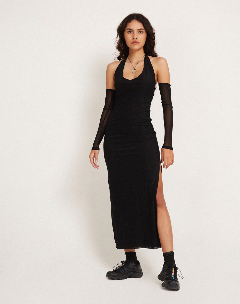 Black Open Back Maxi Dress | Jadie – motelrocks-com-us