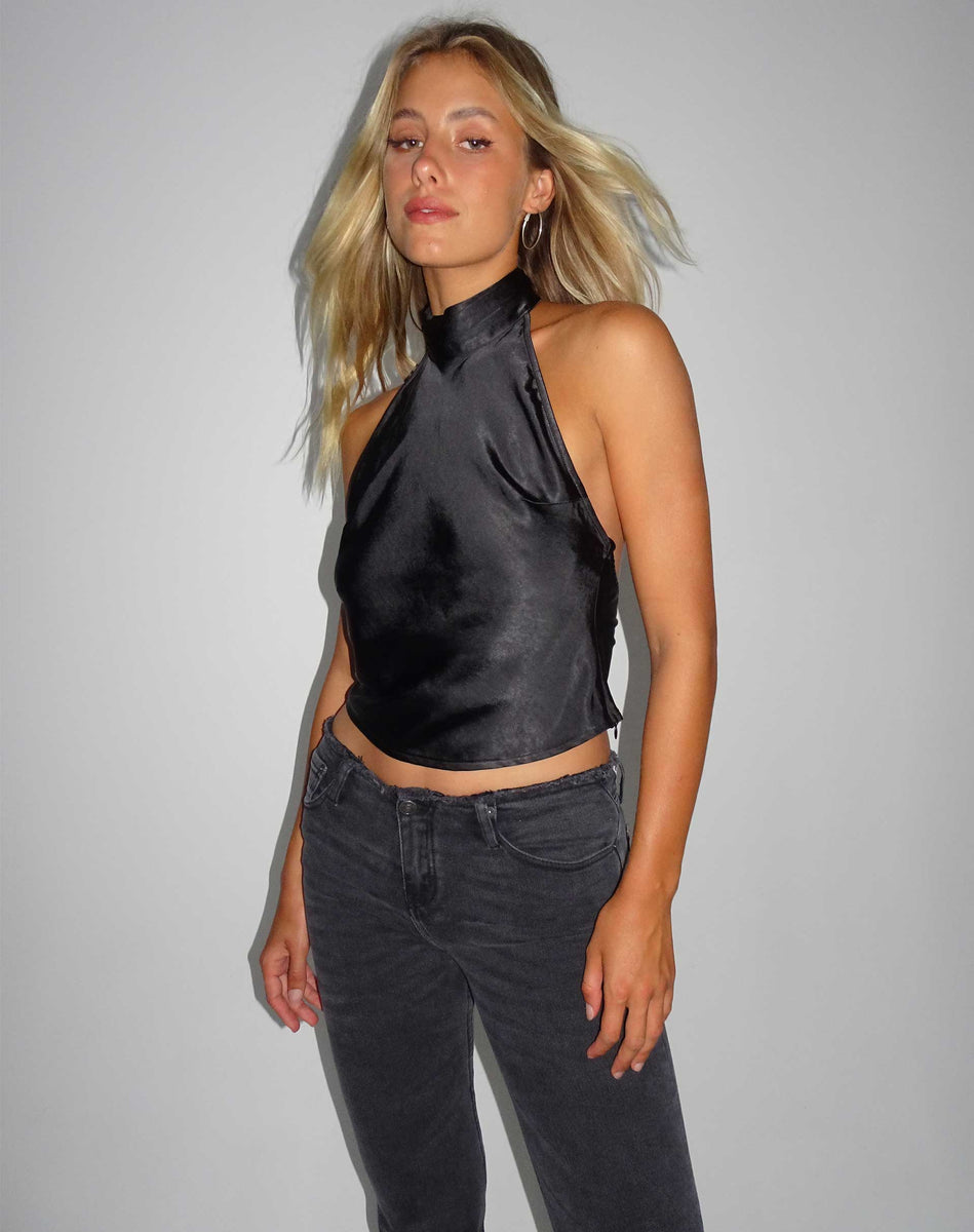 Satin Black Top | Ataina – motelrocks-com-us