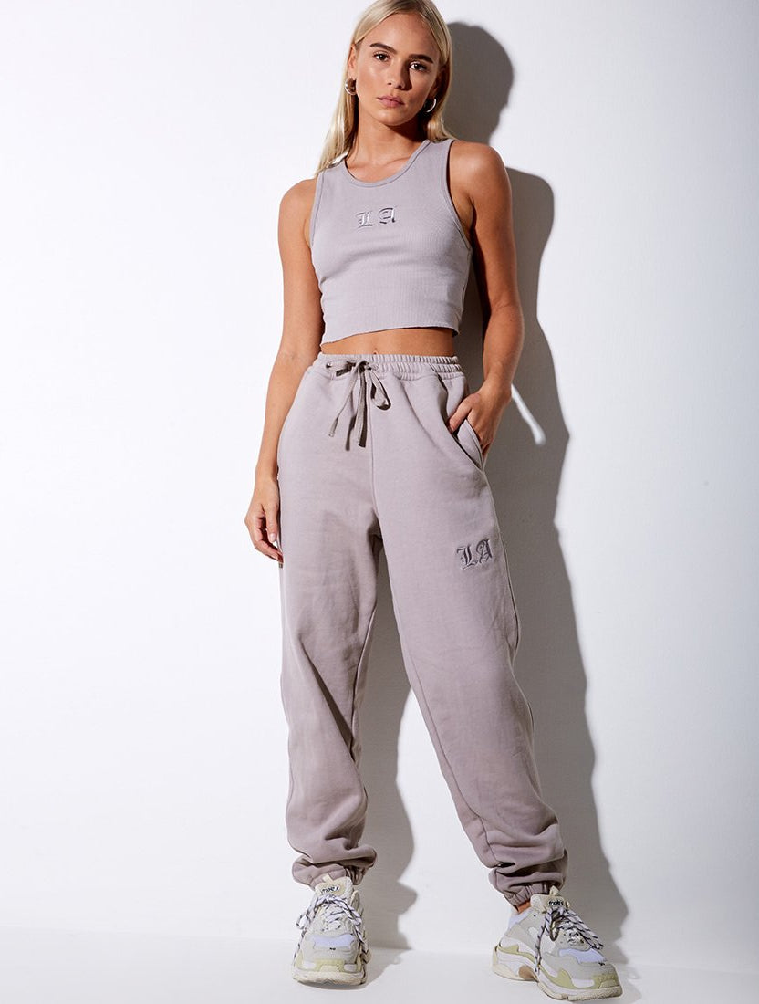 High Waisted Light Brown Jogging Bottoms | Basta – motelrocks-com-us