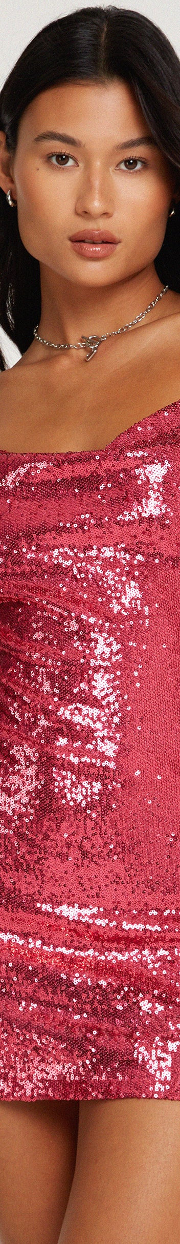 Sequin Metallic Pink Mini Party Dress | Benia – motelrocks-com-us
