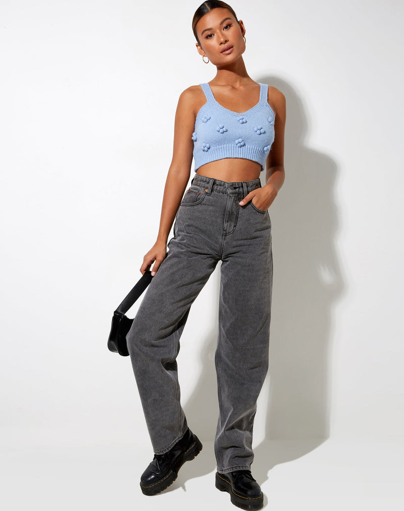 Baby Blue Bobble Knit Crop Top | Birra – motelrocks-com-us