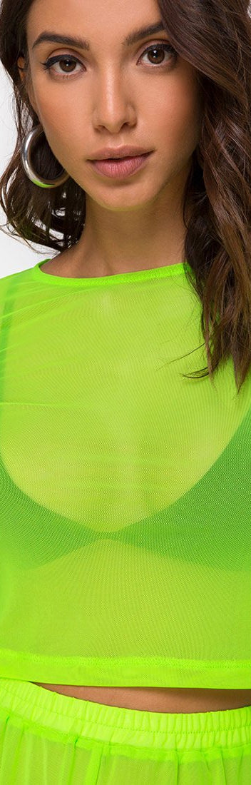 Fluro Yellow Net Top | Bonnie – motelrocks-com-us
