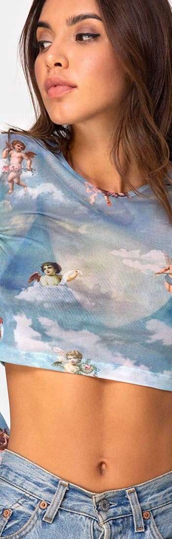Bonnie Crop Top in Angel Sky Blue Mesh – motelrocks-com-us