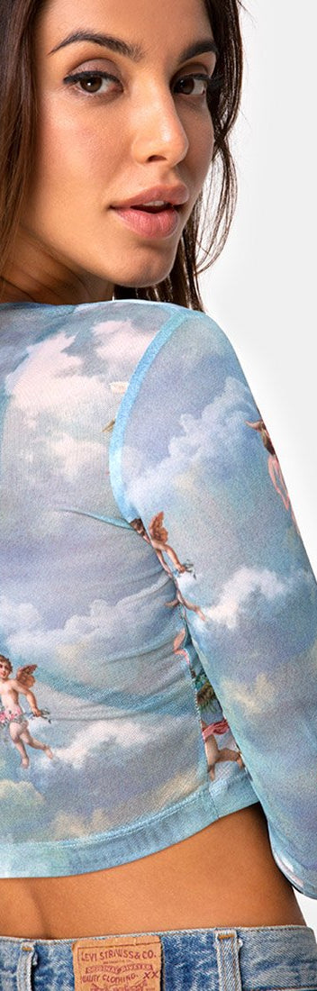 Bonnie Crop Top in Angel Sky Blue Mesh – motelrocks-com-us