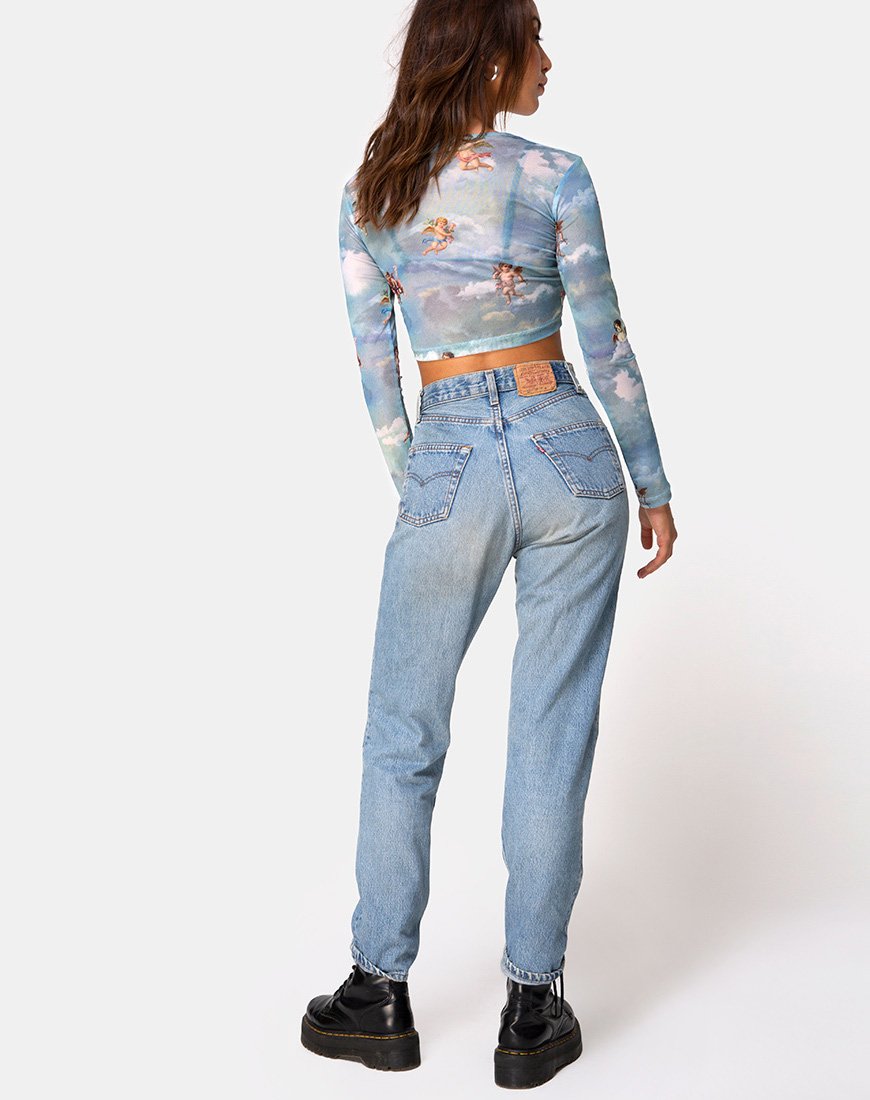 Bonnie Crop Top in Angel Sky Blue Mesh – motelrocks-com-us