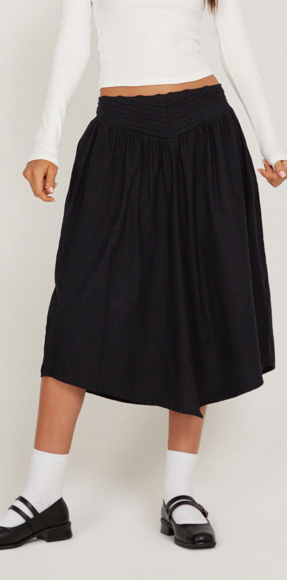 Black Midi Skirt | India – motelrocks-com-us
