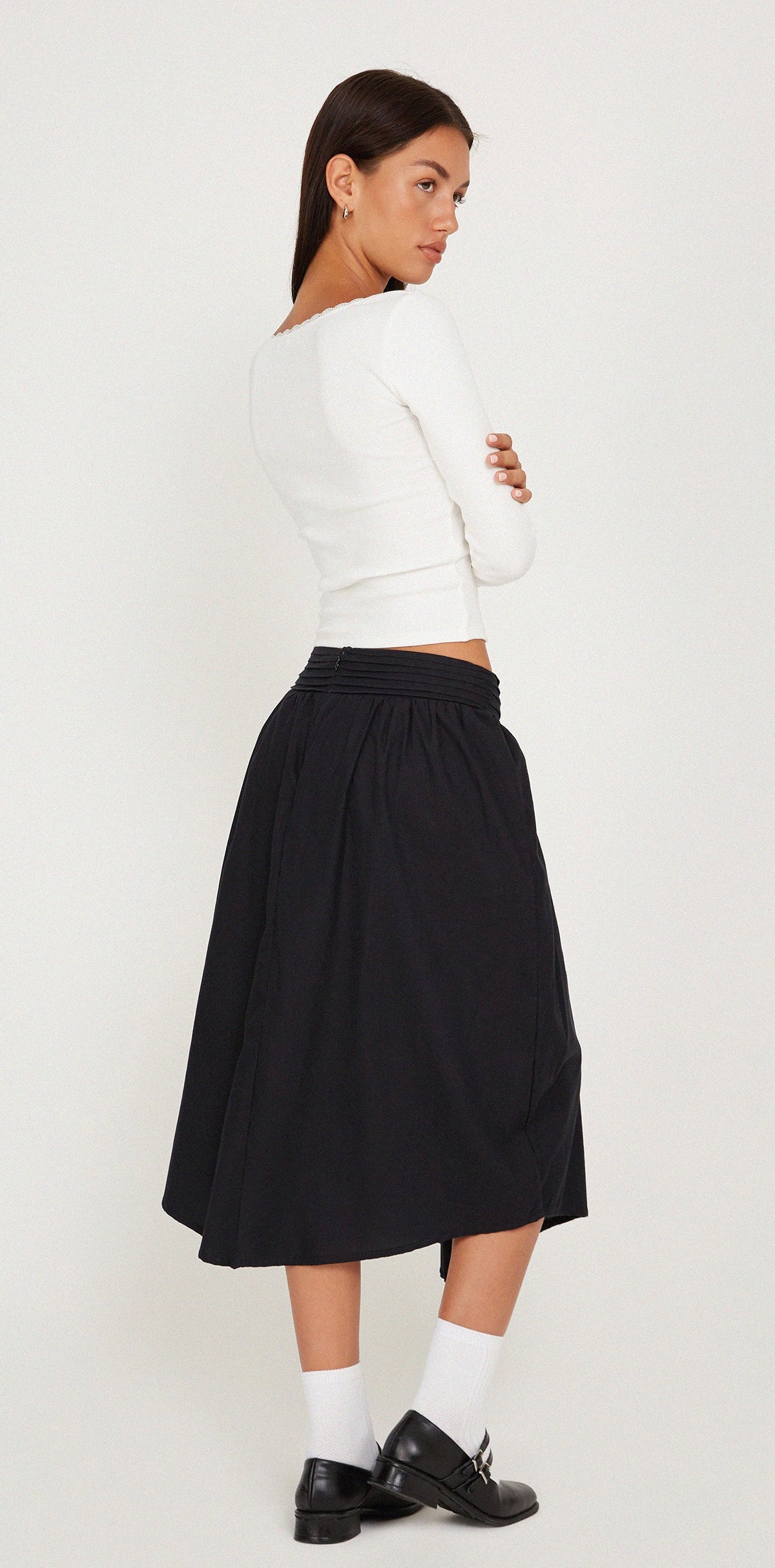 Black Midi Skirt | India – motelrocks-com-us