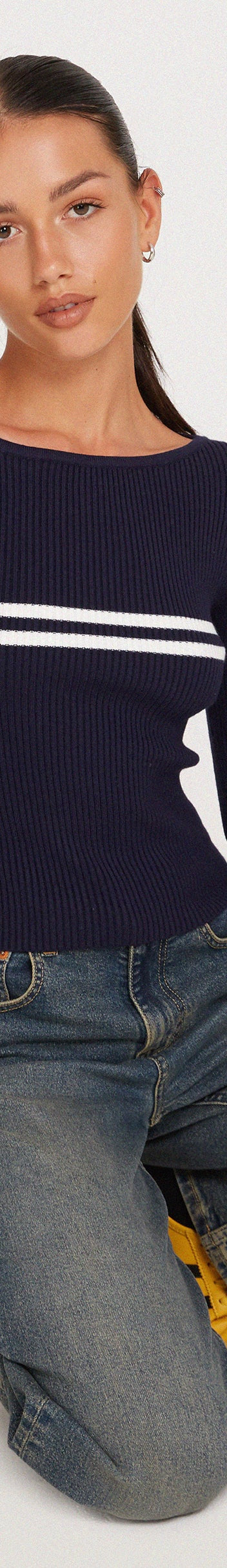 Dark Navy Long Sleeve Top | Buana – motelrocks-com-us