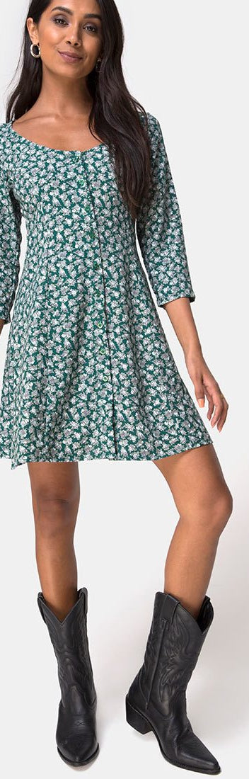 Floral Skater Dress | Camdy – motelrocks-com-us