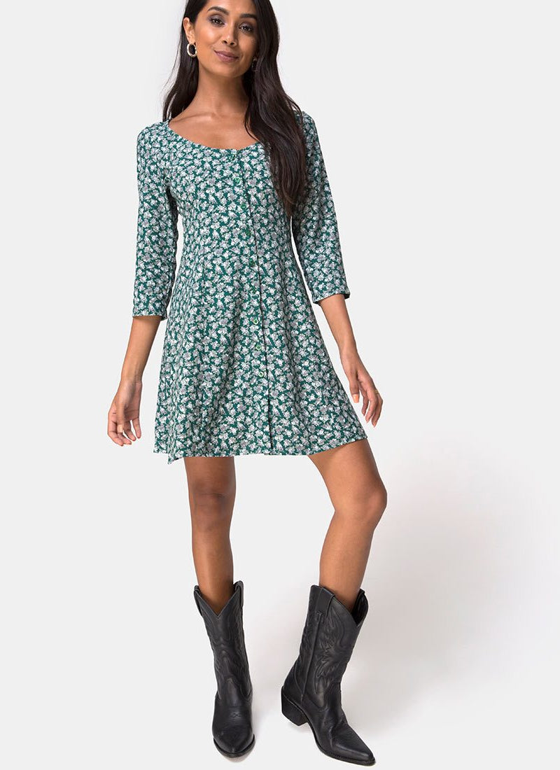 Floral Skater Dress | Camdy – motelrocks-com-us