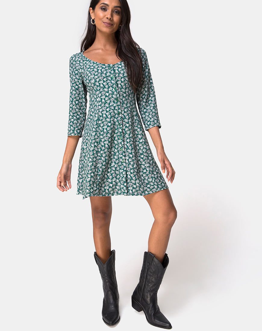 Floral Skater Dress | Camdy – motelrocks-com-us