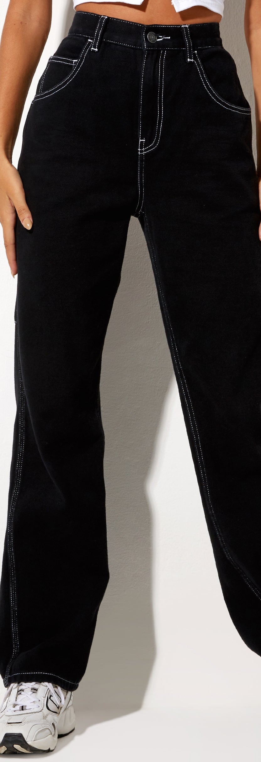 Wide Straight Leg Black Jean | Carpenter – motelrocks-com-us