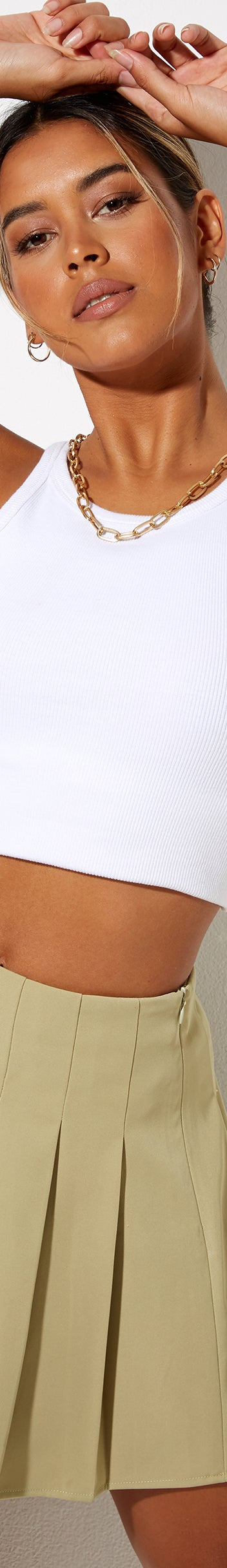 Green High Waisted Pleated Mini Skirt | Casta – motelrocks-com-us