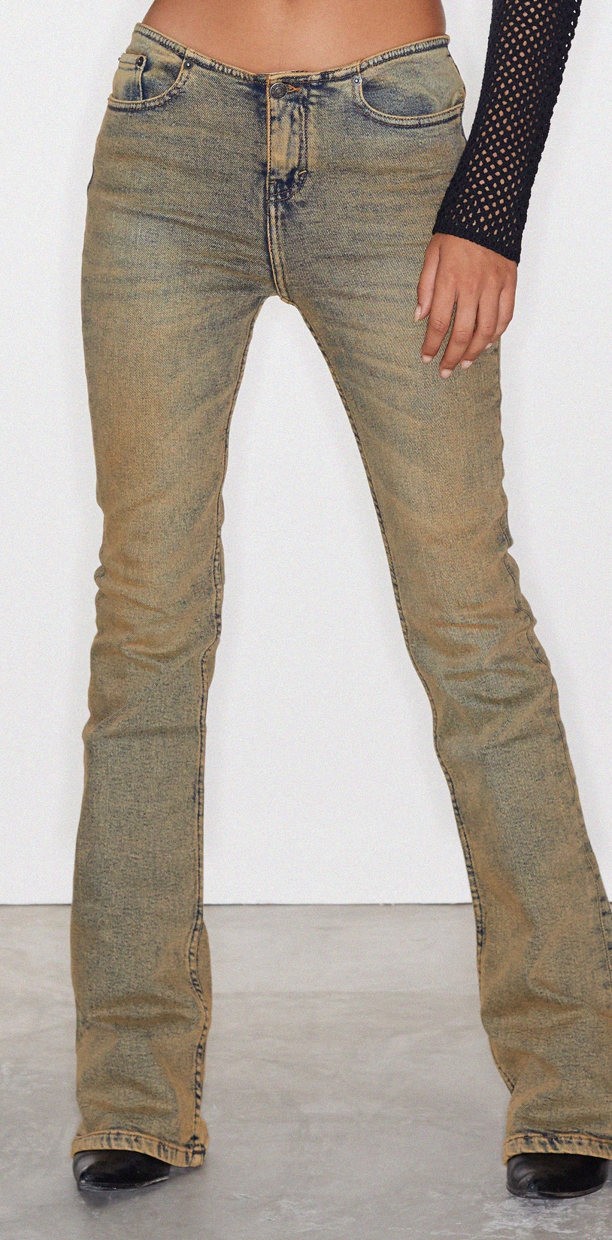 Sandy Blue Clean Waist Low Rise Jeans – motelrocks-com-us