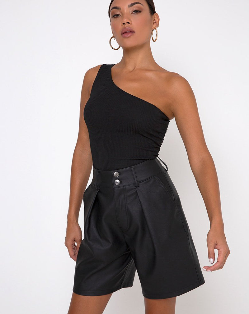 PU Matte Black Shorts | Dab – motelrocks-com-us
