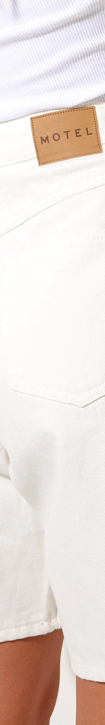 High Waisted White Denim Shorts | Dad – motelrocks-com-us