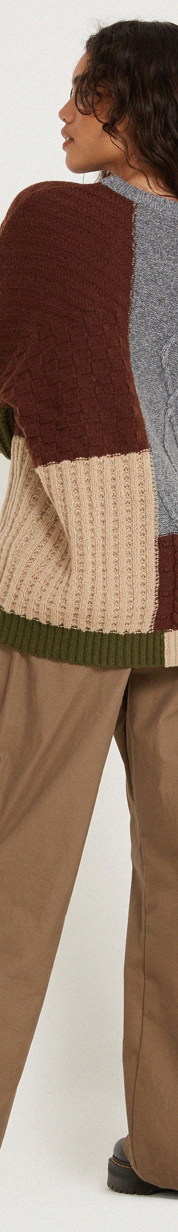 Patchwork Knit Jumper | Danar – motelrocks-com-us