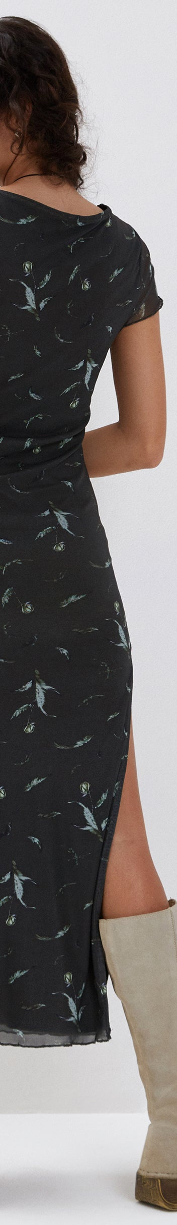 Floral Khaki Silhouette Dress | Danari – motelrocks-com-us