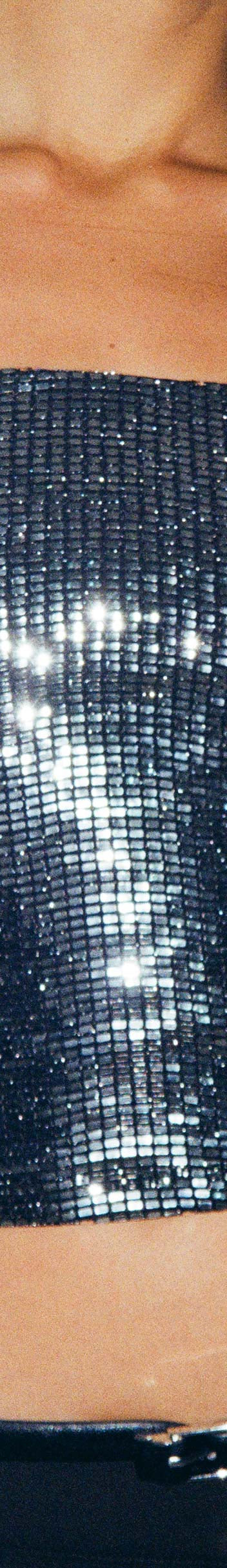 Silver Shimmer Bandeau Crop Top | Dena – motelrocks-com-us