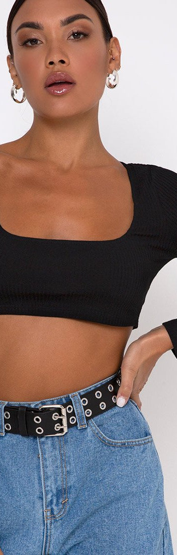 Black Ribbed Crop Top | Drea – motelrocks-com-us