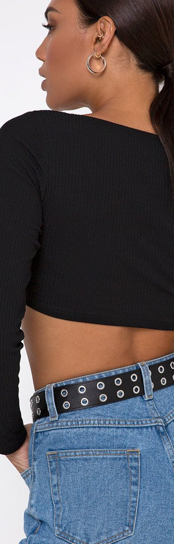 Black Ribbed Crop Top | Drea – motelrocks-com-us