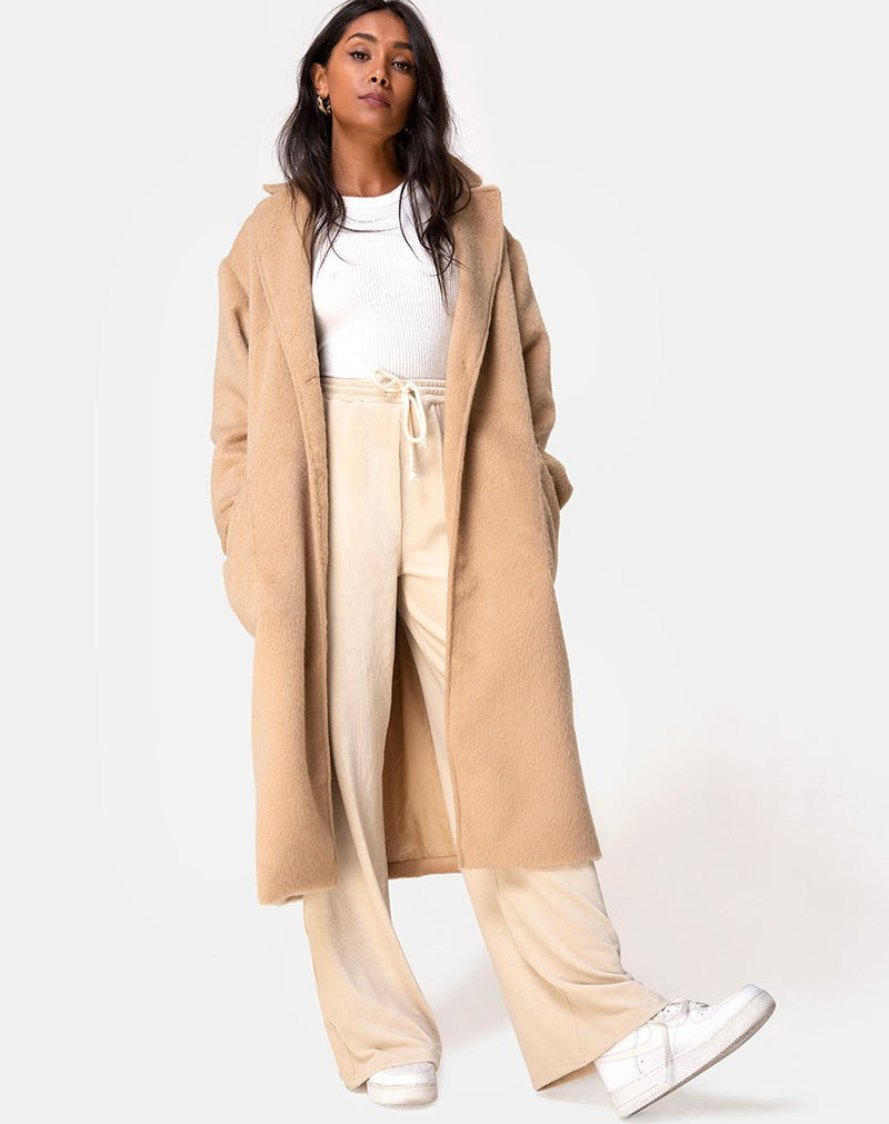 Longline Tan Coat | Duster – motelrocks-com-us