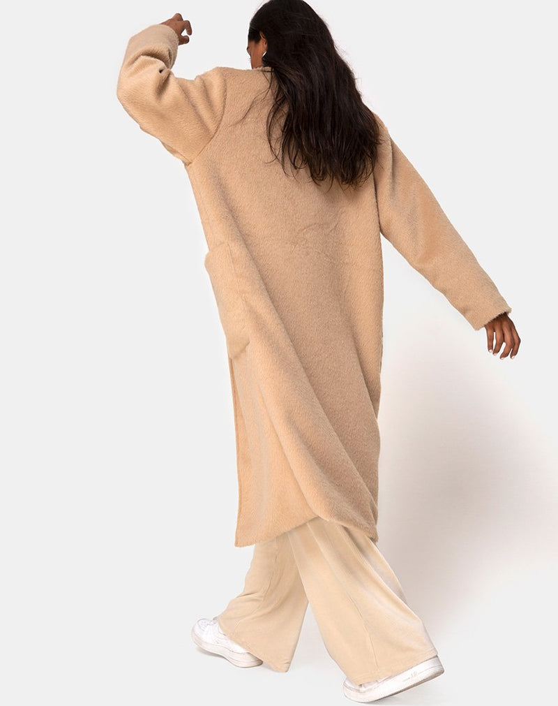 Longline Tan Coat | Duster – motelrocks-com-us
