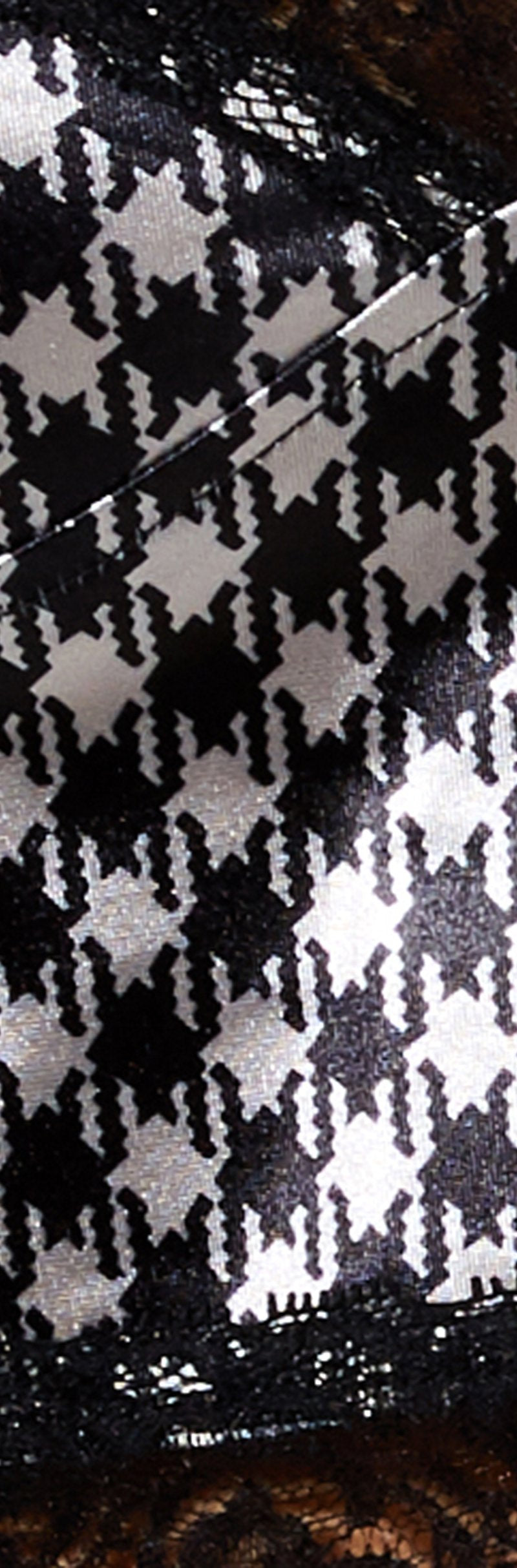 Black and White Dogtooth Strappy Crop Top | Dyrana – motelrocks-com-us