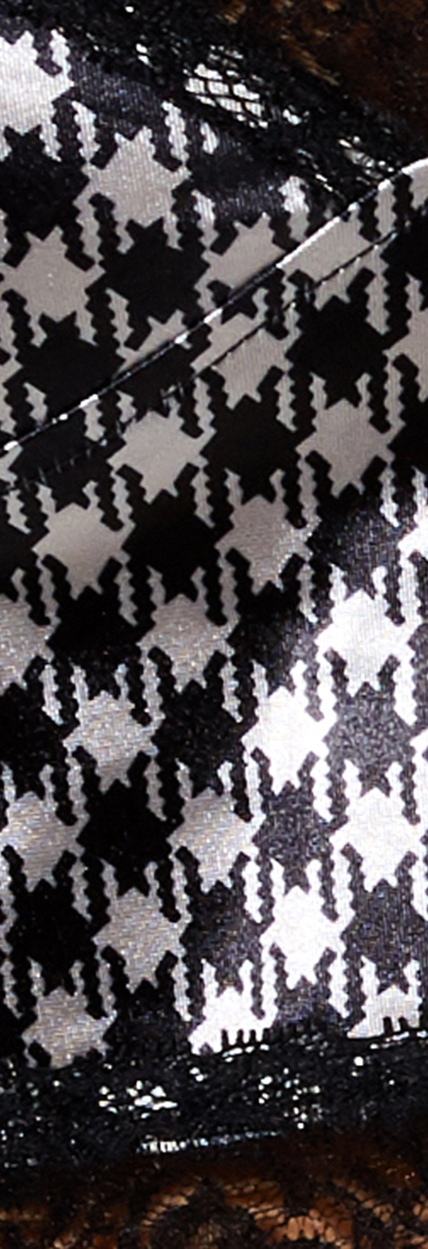 Black and White Dogtooth Strappy Crop Top | Dyrana – motelrocks-com-us