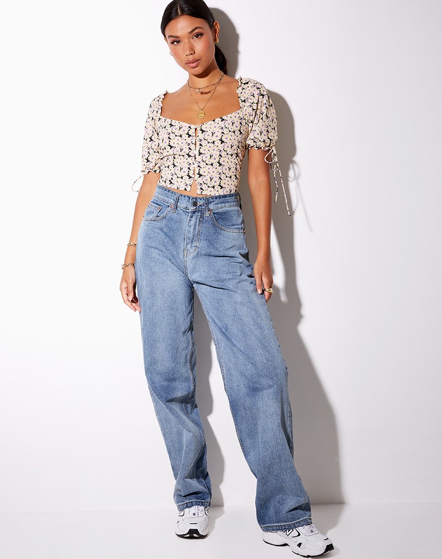 Flaba Crop Top in Daisy Day Cream – motelrocks-com-us
